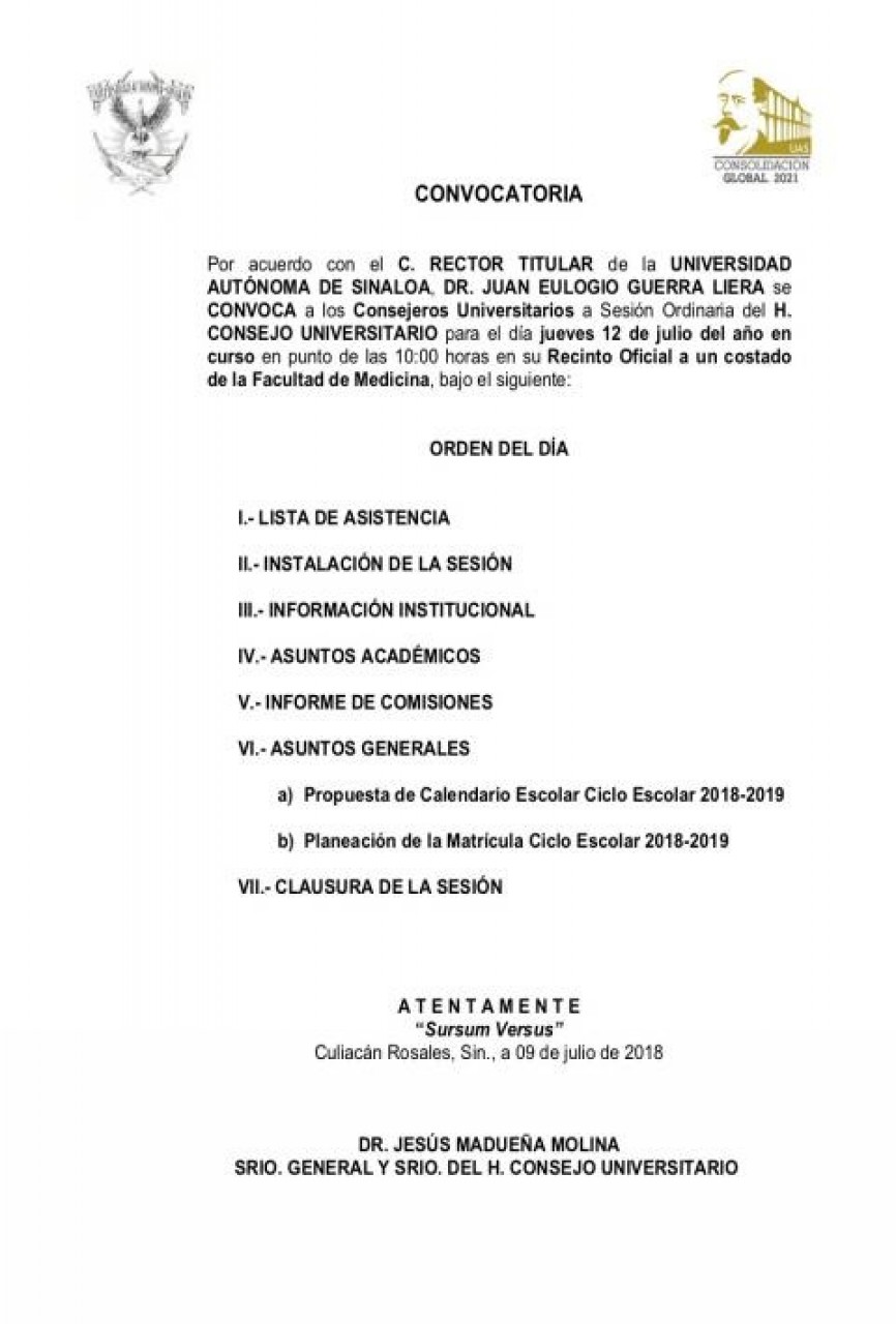 UNIVERSIDAD AUTÓNOMA DE SINALOA